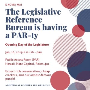 The 2019 Legislative Session begins on Wednesday, January 16th – LRB – Public Access Room